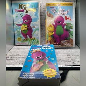 Media | Barney Vhs X 3 More Barney Songs What A World Home Sweet Home ...